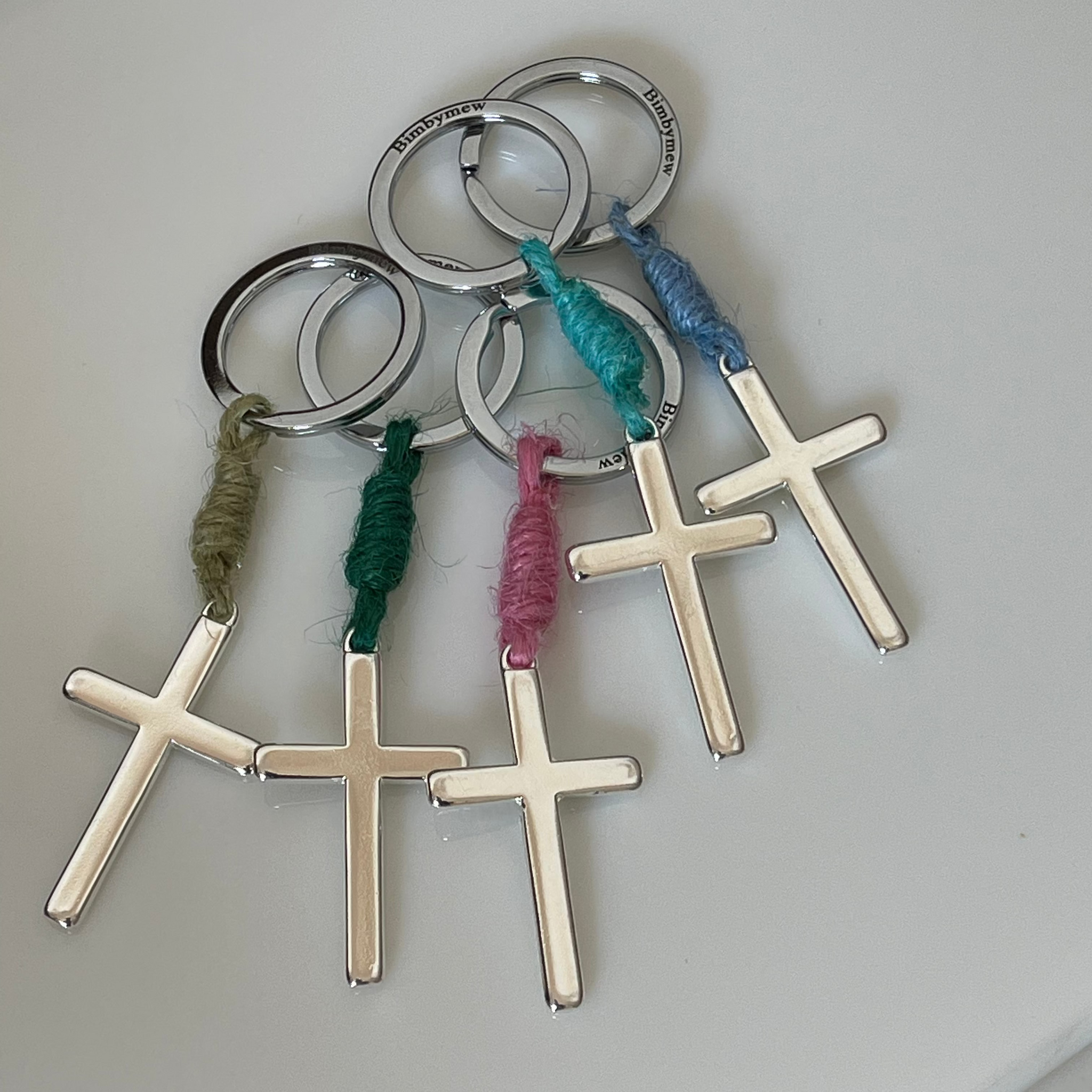 SILVER CROSS KEYCHAIN